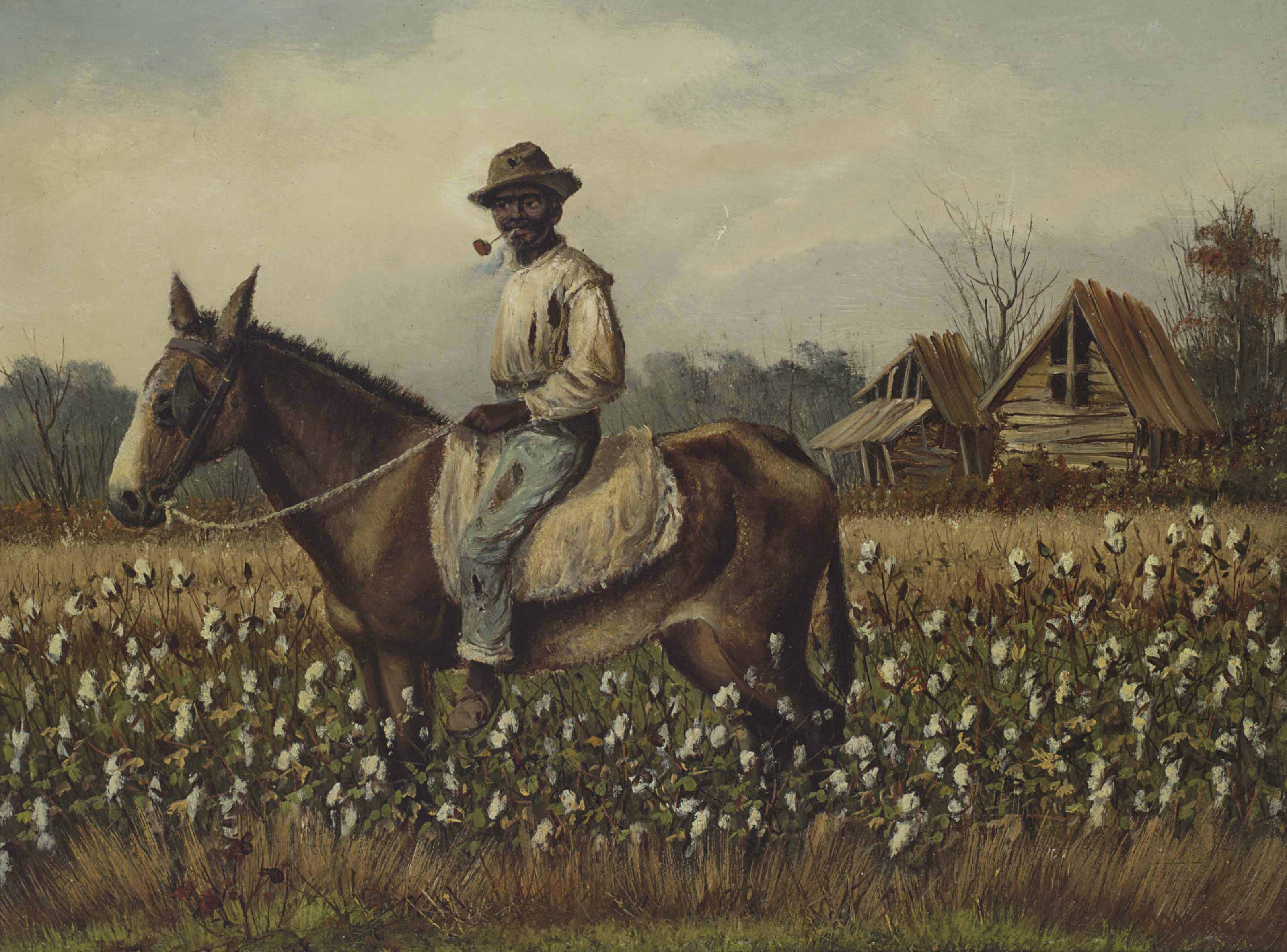 William Aiken Walker Man with Pipe on a Horse (1880s) Fine Art Print ...