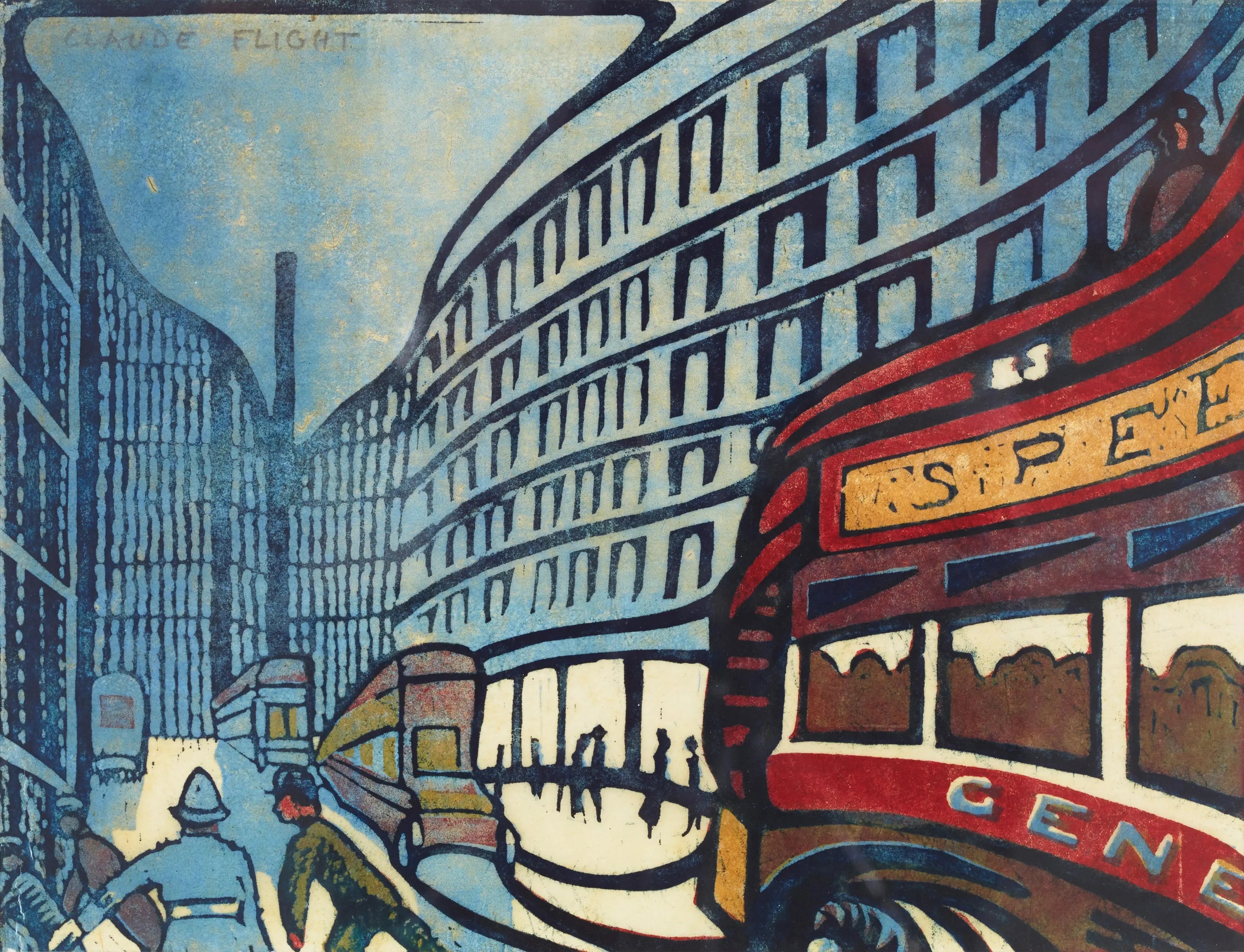 Claude Flight - Speed (1922) London Streetscape - 17" x 22" Fine Art ...