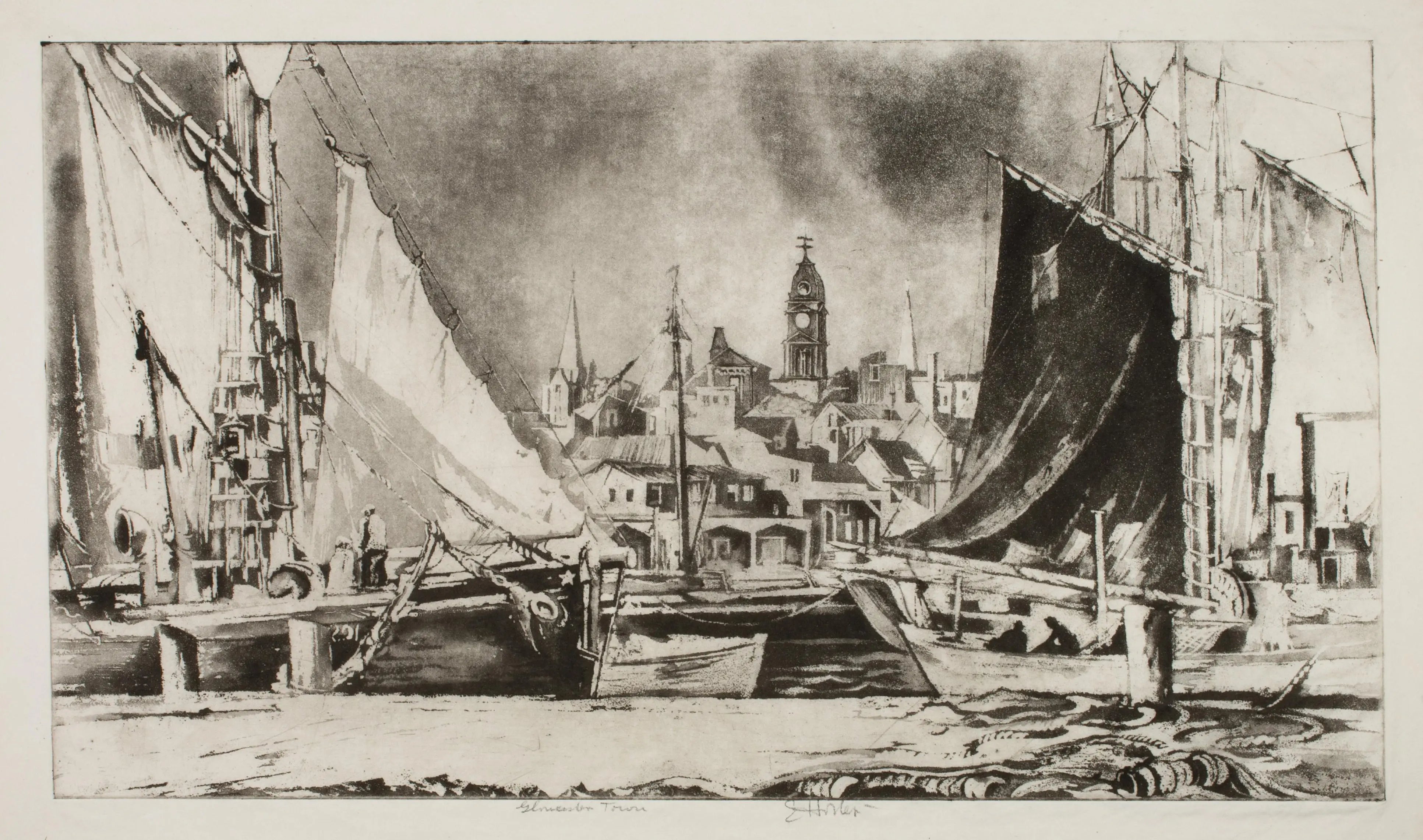 Earl Horter - Gloucester Town (1932) Fine Art Print - Jakero77