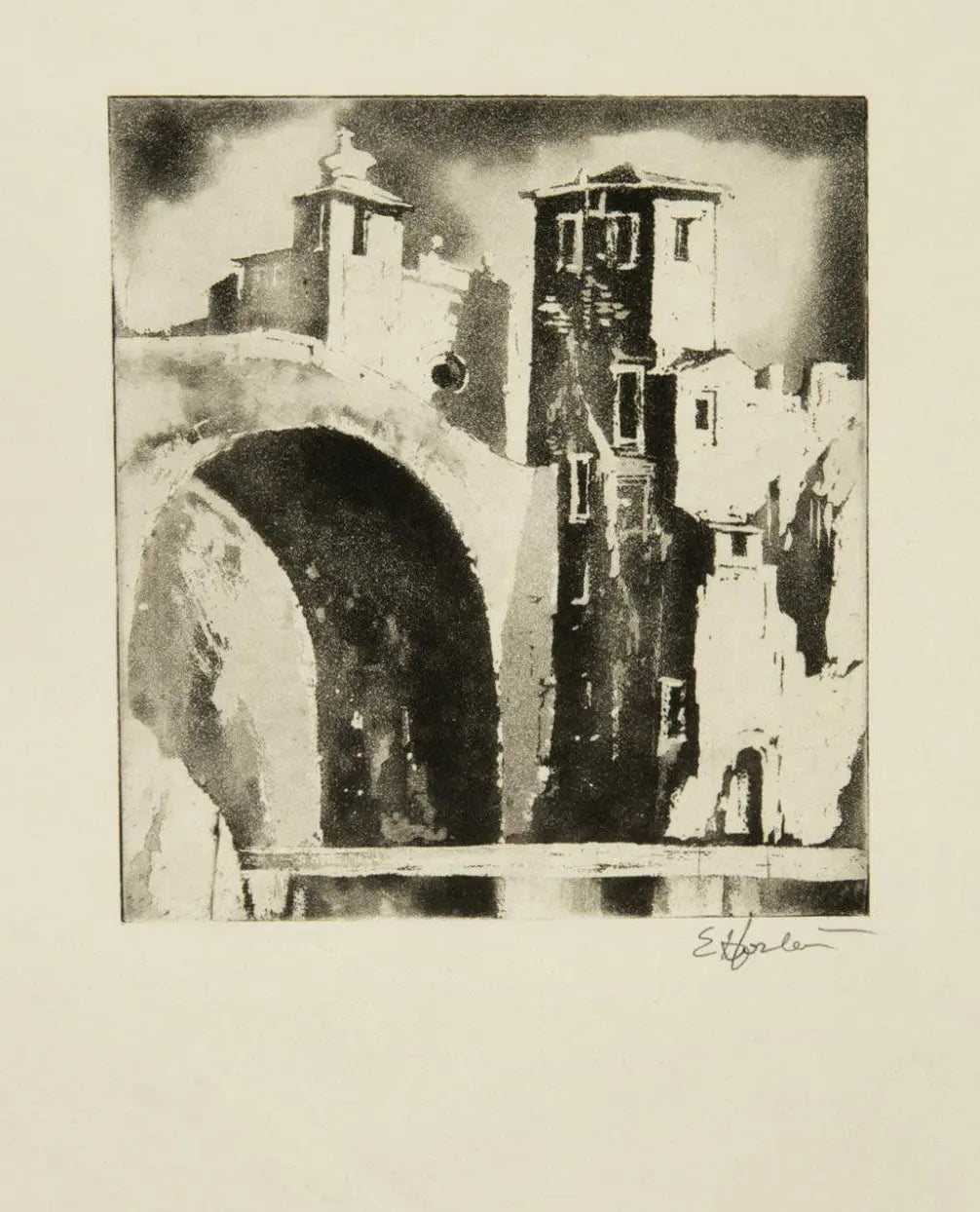 Earl Horter - Ponte Fabricio (1924) Fine Art Print - Jakero77