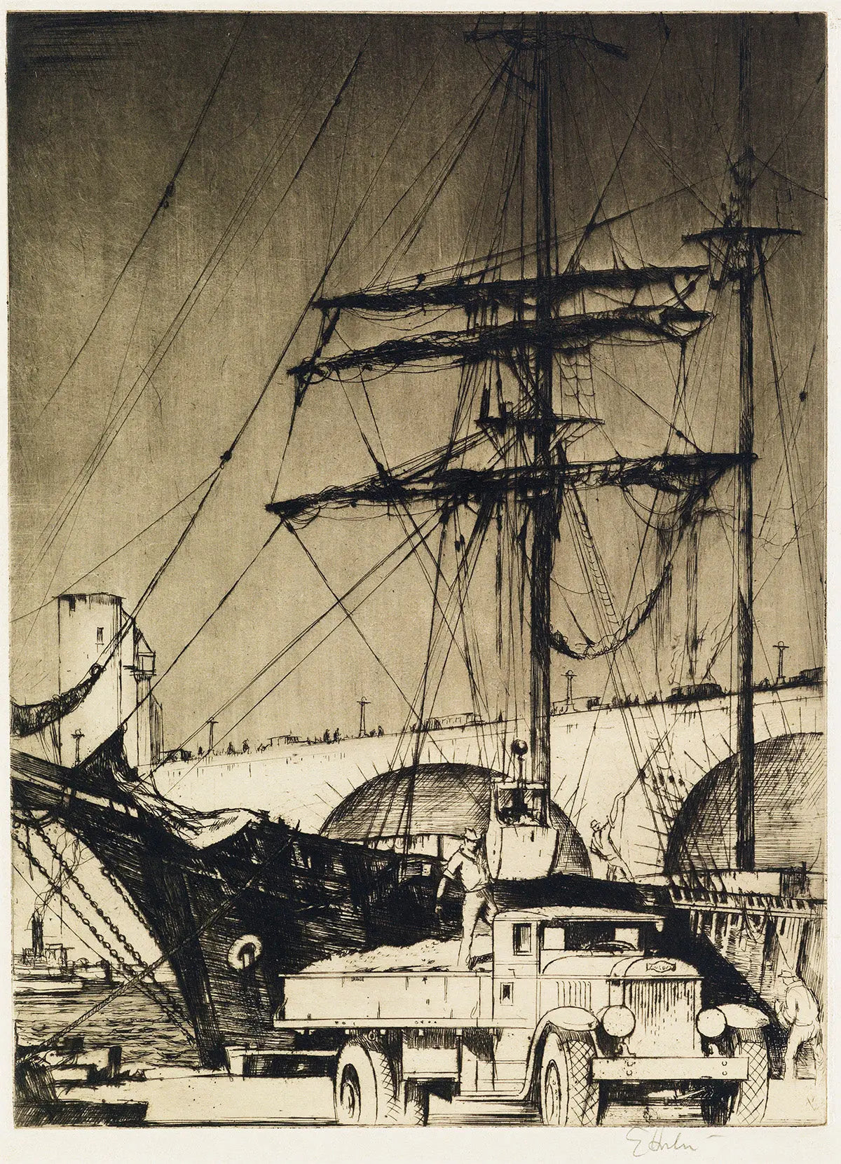 Earl Horter - Sand Schooner (1915) New York City Fine Art Print ...