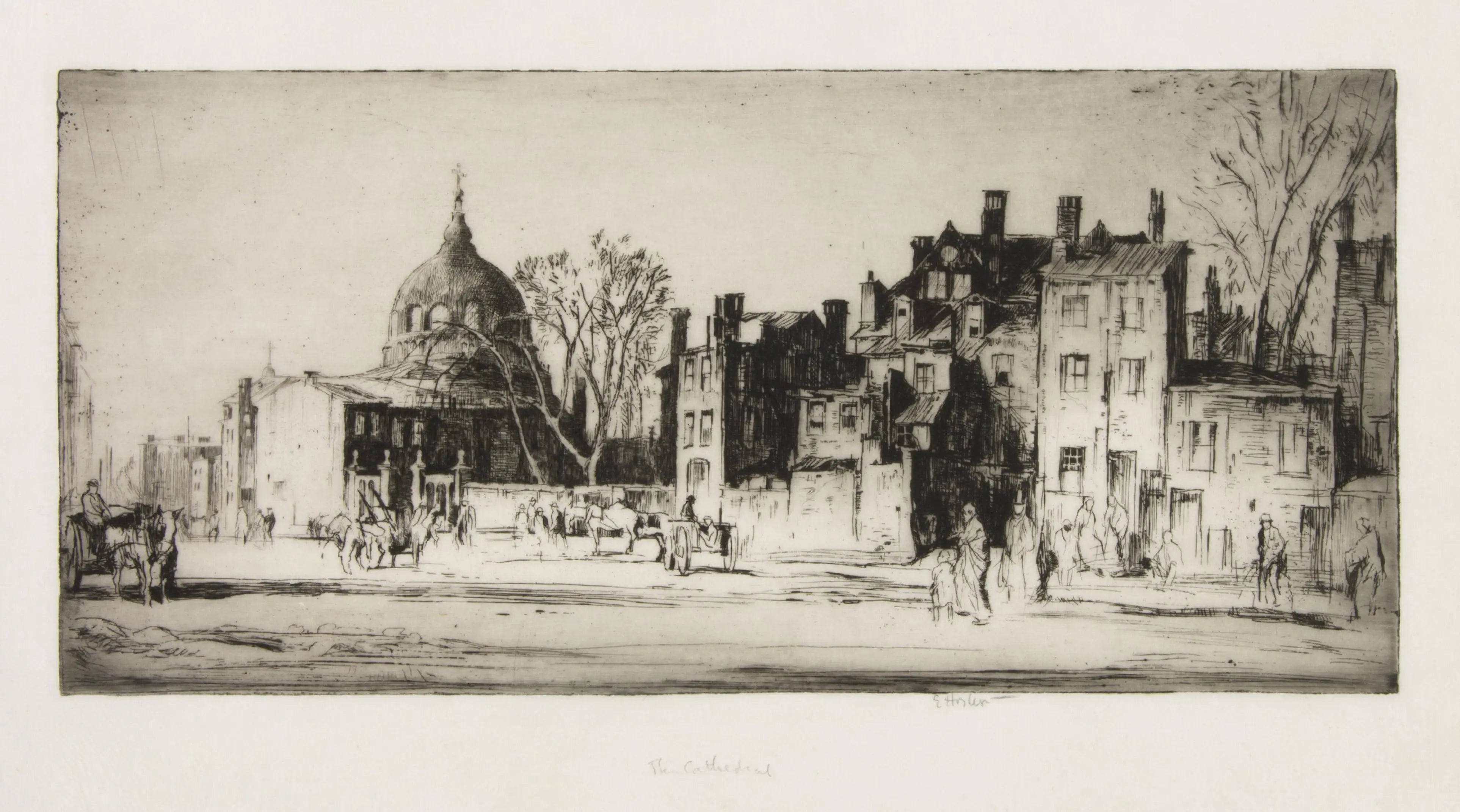 Earl Horter - The Cathedral Dome Tower Old Philadelphia (1919) Art ...