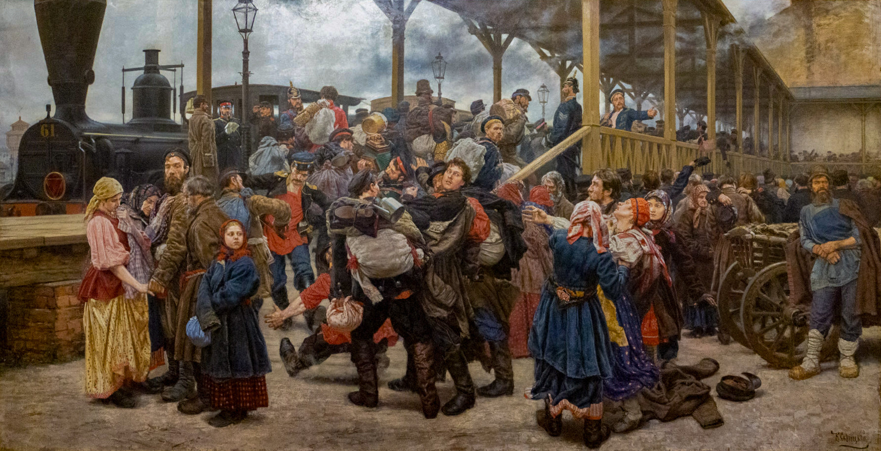 Konstantin Savitsky To the War 1888 Russian Train Station Fine Art ...