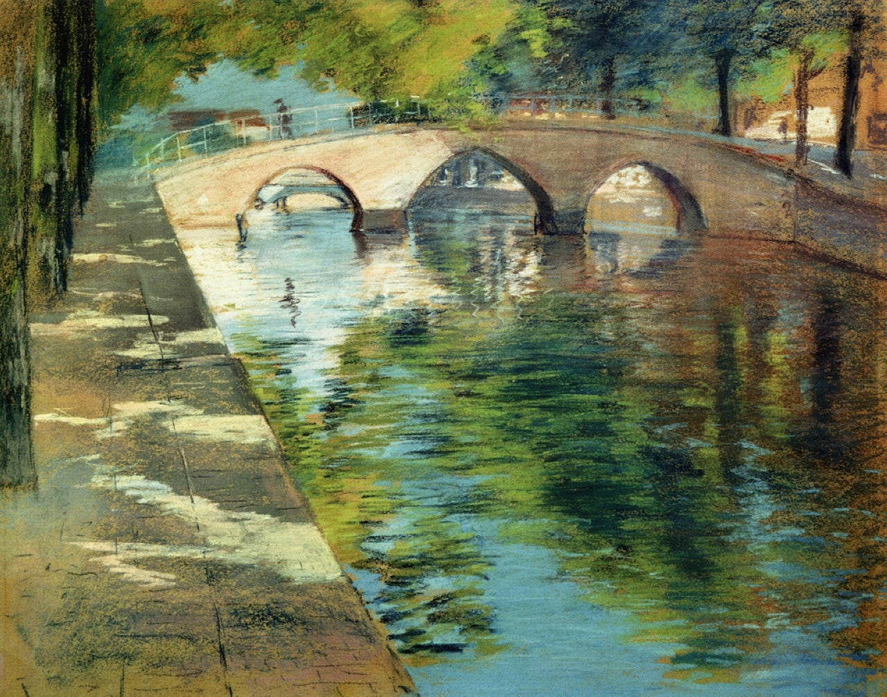 William Merritt Chase Reflections (aka Canal Scene) 1885 Fine Art Prin ...