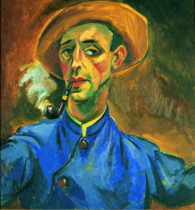 Max Pechstein Self-Portrait with Pipe and Hat 1918 Fine Art Print (Cop ...