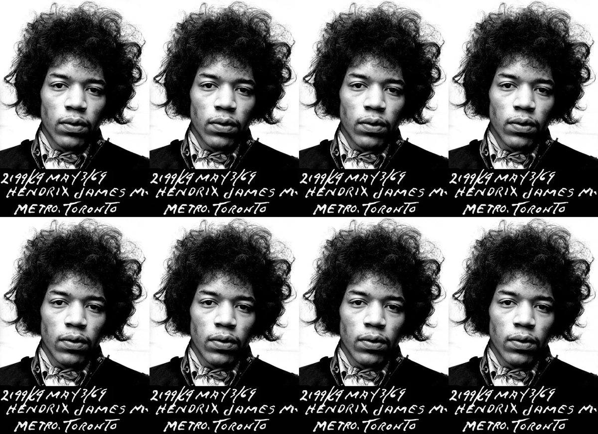 Jimi Hendrix Mugshot 1969 Joe Rogan Podcast - 17" x 22" Fine Art Print ...