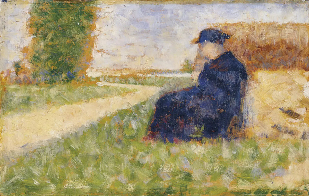 Georges Seurat - Large Figure in a Landscape (1882-83) - 17" x 22 ...